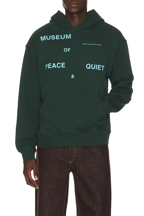 MUSEUM OF PEACE & QUIET Publishing Dept Hoodie In Green - Pine