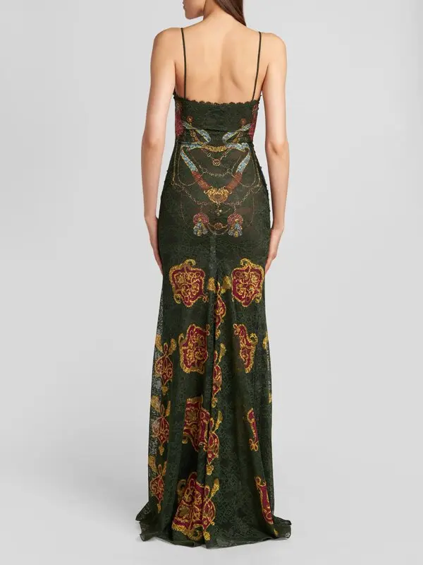 Etro Printed Wool Mermaid Gown