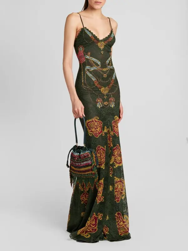 Etro Printed Wool Mermaid Gown