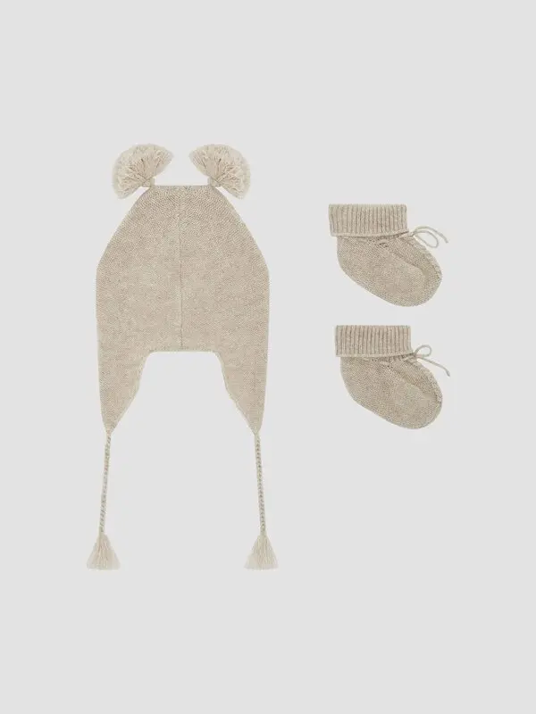 MARIE-CHANTAL Baby's Benny Cable-knit Hat And Booties Set