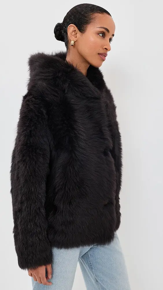 Proenza Schouler White Label Michelle Hooded Shearling Jacket