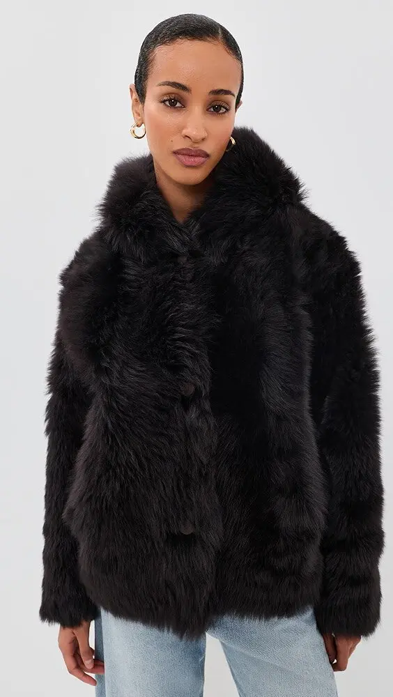 Proenza Schouler White Label Michelle Hooded Shearling Jacket