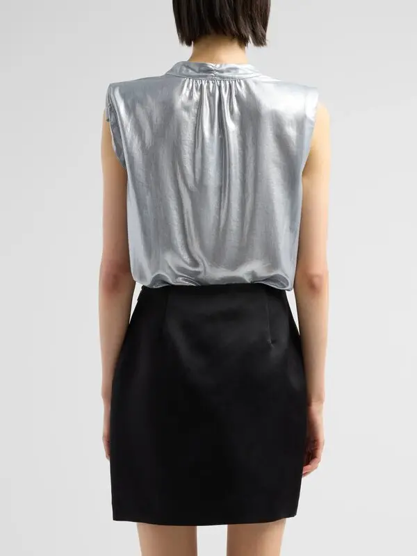 Ramy Brook Lucien Metallic V-neck Bodysuit