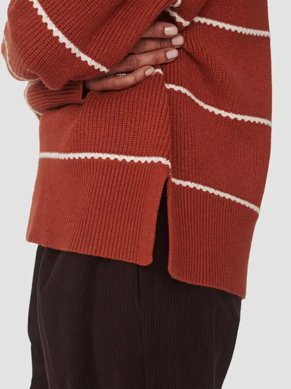 Varley Swanson Striped Zip-front Sweater