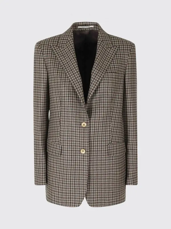 Tagliatore Houndstooth Virgin Wool Blazer With Peaked Lapels