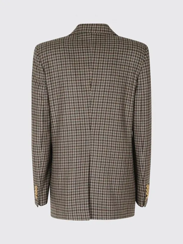 Tagliatore Houndstooth Virgin Wool Blazer With Peaked Lapels