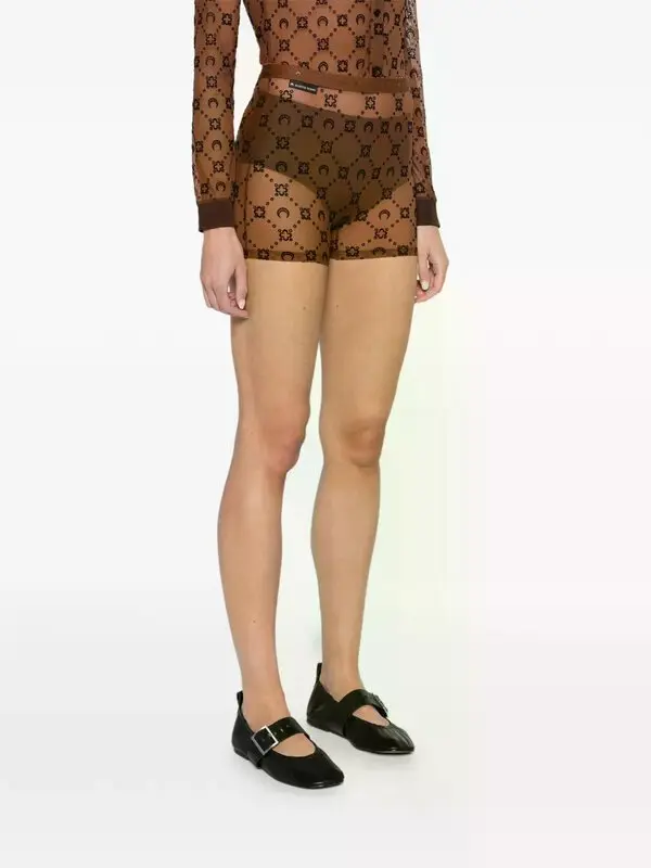 MARINE SERRE Moonogram Mesh Flock Biker Shorts