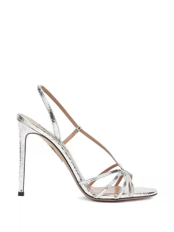 AQUAZZURA 105mm Talk To Me Heeled Sandals - Silver