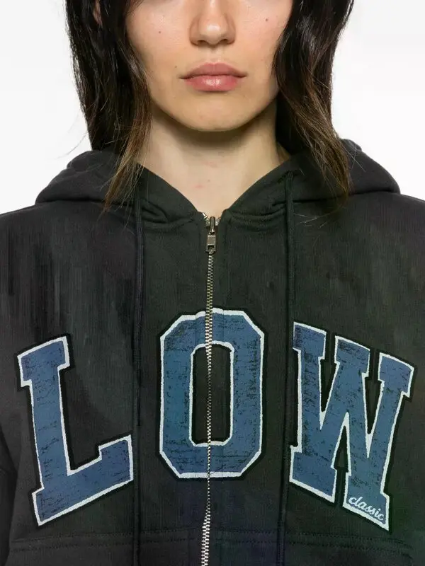 LOW CLASSIC Logo-appliqué Zip-up Hoodie