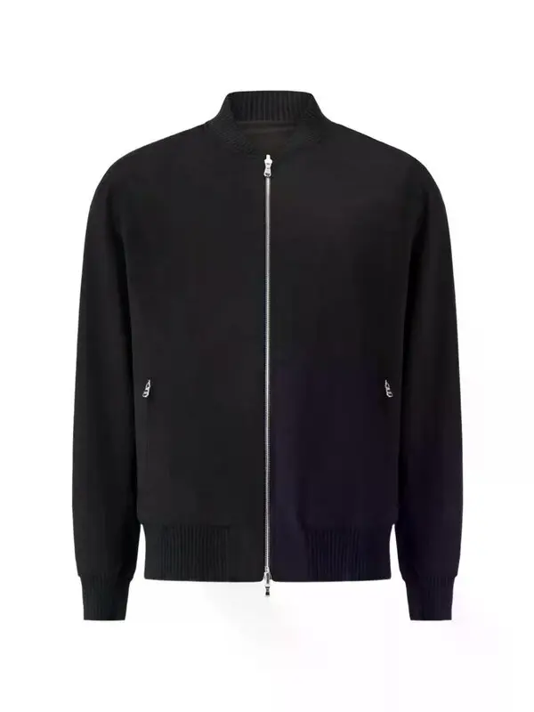 BARBA NAPOLI Varsity Ribbed-trim Jacket - Black