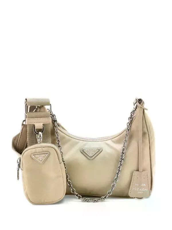 Prada Re-edition 2005 Shoulder Bag Tessuto Small Crossbody Bag - Neutrals