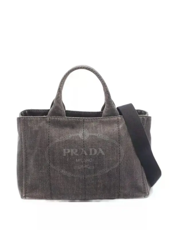 Prada 2000s Canapa Handbag - Black