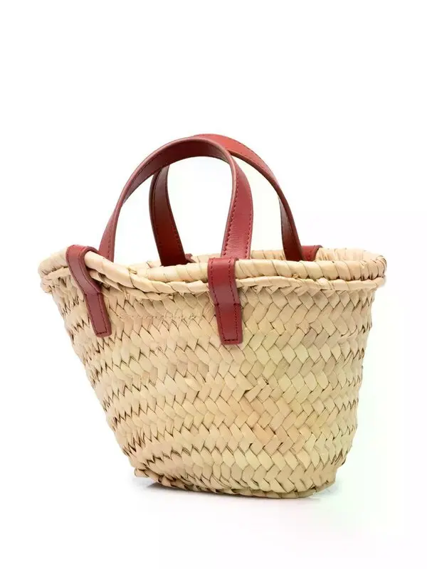 Celine 2022 Nano Raffia Cuir Triomphe Classic Panier Tote Satchel