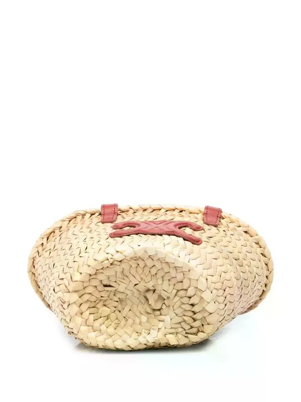 Celine 2022 Nano Raffia Cuir Triomphe Classic Panier Tote Satchel