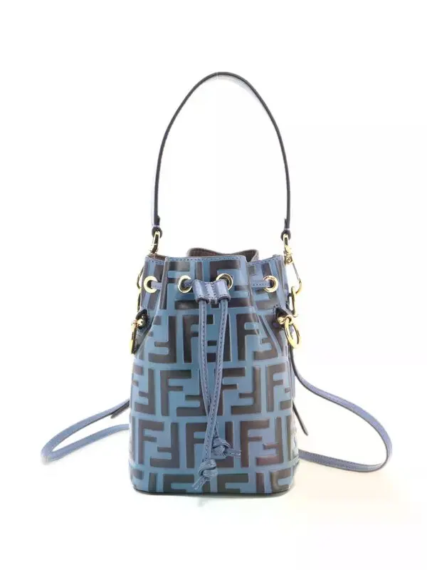 Fendi Mon Tresor Zucca Embossed Leather Mini Bucket Bag