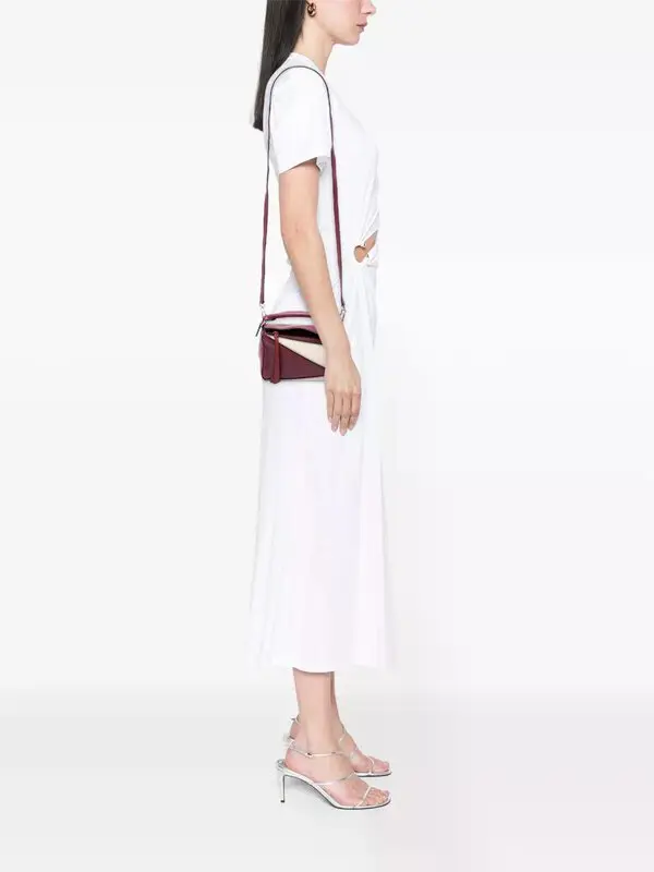 Loewe 2019 Mini Bicolor Calfskin Puzzle Satchel - Red