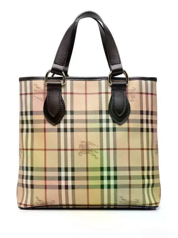 Burberry 2000-2017 Haymarket Check Coated Canvas Tote Bag - Neutrals