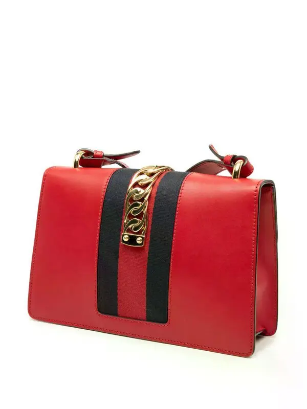 Gucci 2000-2015 Small Calfskin Web Sylvie Satchel