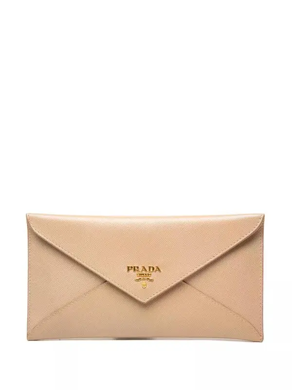 Prada 2013-2026 Saffiano Envelope Wallet Long Wallets - Neutrals