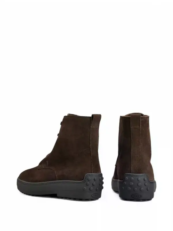 TOD'S Winter Gommino Ankle Boots In Suede Lining In Sheepskin