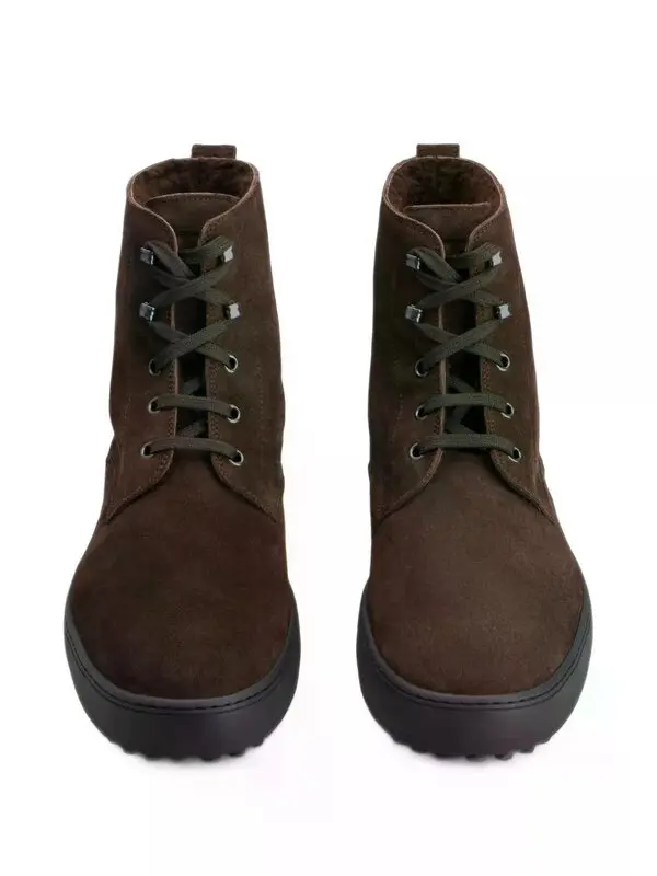 TOD'S Winter Gommino Ankle Boots In Suede Lining In Sheepskin