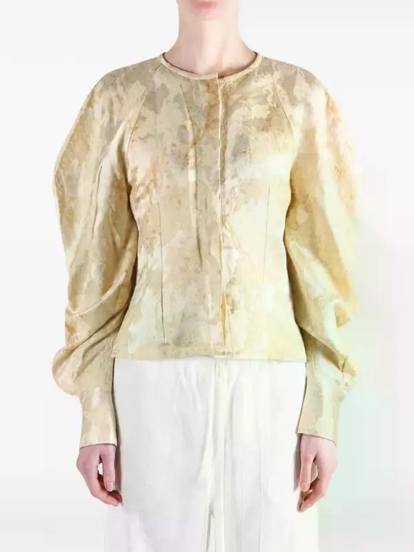 UMA WANG Floral-print Puff-sleeve Blouse