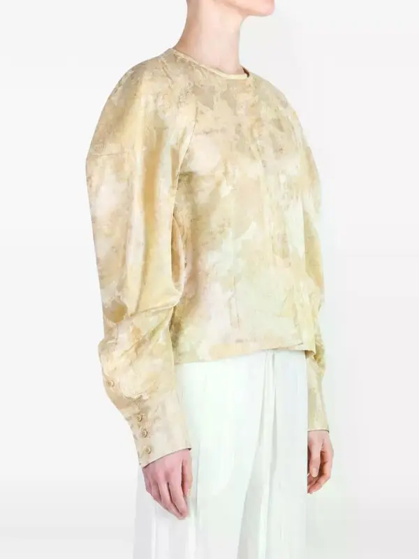 UMA WANG Floral-print Puff-sleeve Blouse