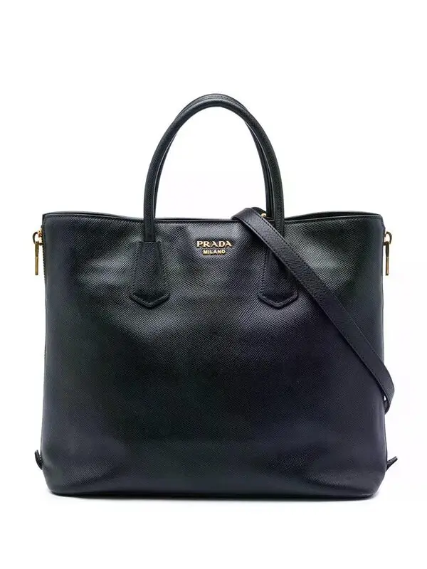 Prada 2013-2026 Saffiano Side Zip Convertible Tote Satchel
