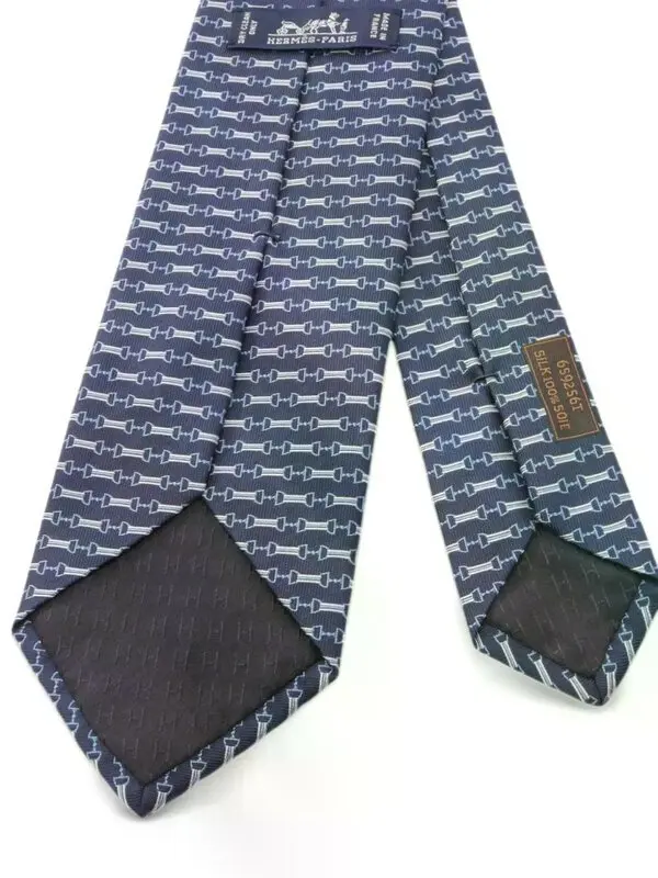 Hermès 2010s All-over Pattern Tie - Blue