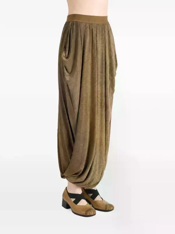 UMA WANG Draped-detail Midi Skirt - Brown