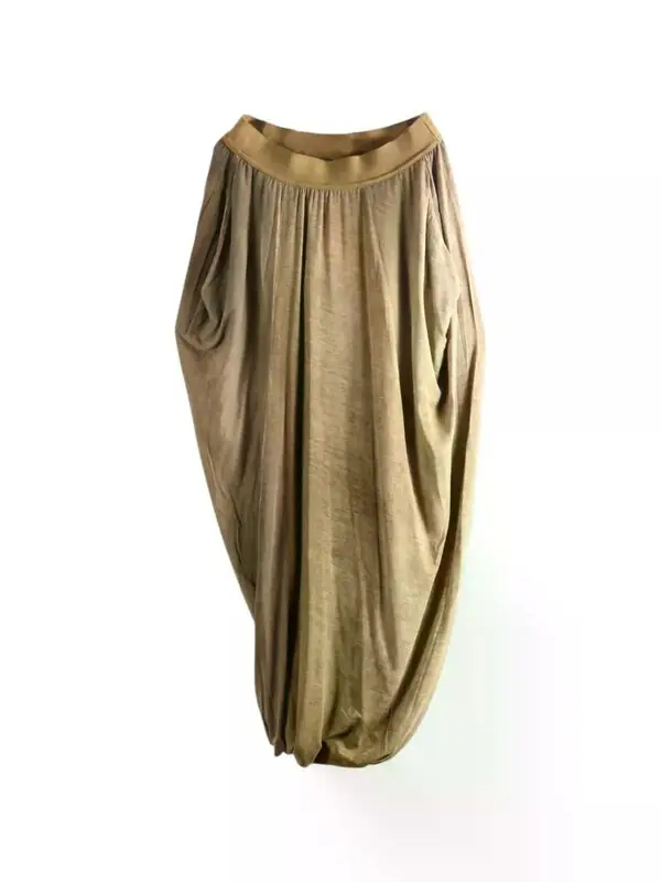 UMA WANG Draped-detail Midi Skirt - Brown