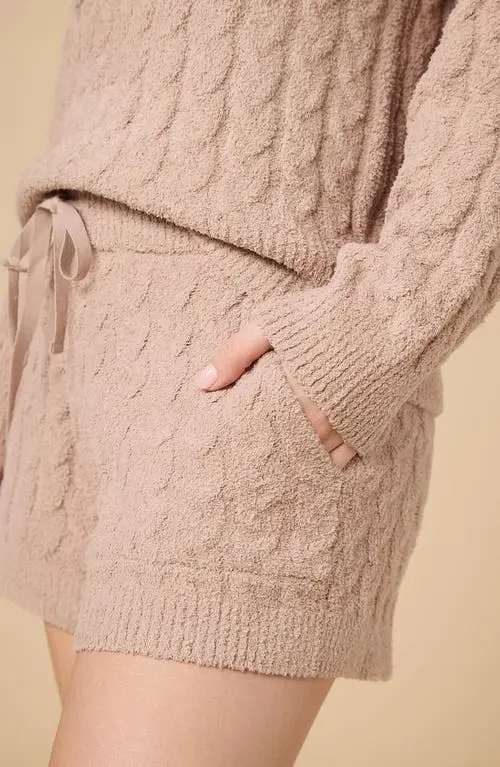 SOFTIES Cable Knit Marshmallow Crew Neck With Shorty Set - Coco