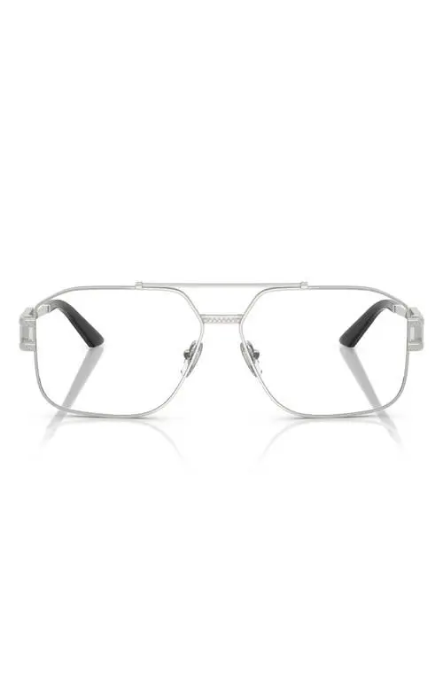 Versace 57mm Square Optical Glasses - Silver