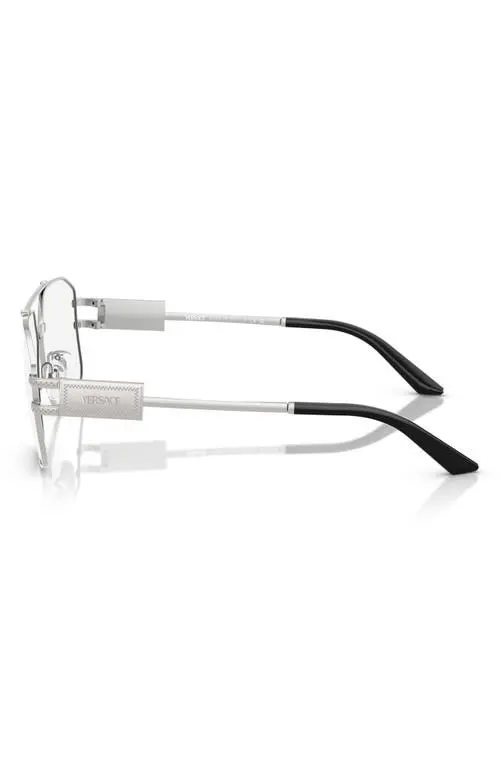 Versace 57mm Square Optical Glasses - Silver