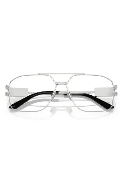 Versace 57mm Square Optical Glasses - Silver
