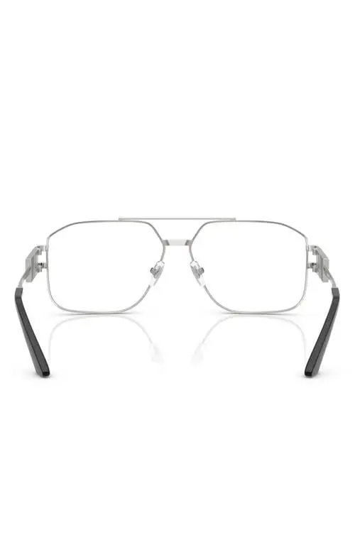 Versace 57mm Square Optical Glasses - Silver