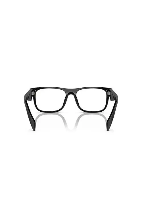 Prada 55mm Rectangle Optical Glasses - Black