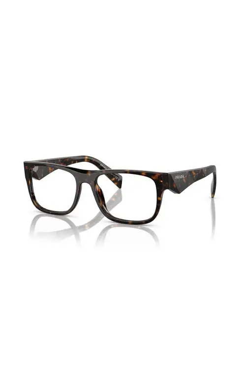 Prada 55mm Rectangle Optical Glasses - Tortoise