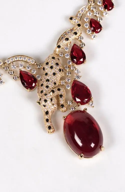 MODENAIRE Teardrop Crystal Statement Necklace And Drop Earring Set