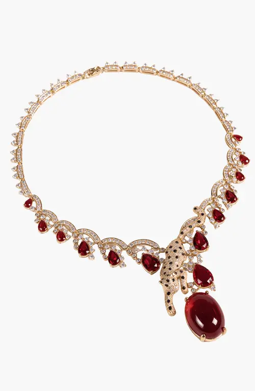 MODENAIRE Teardrop Crystal Statement Necklace And Drop Earring Set