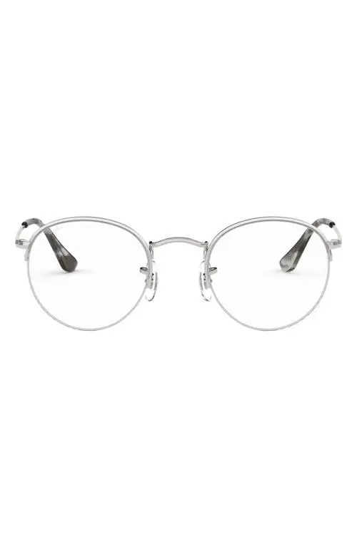 Ray-ban 51mm Round Optical Glasses - Silver
