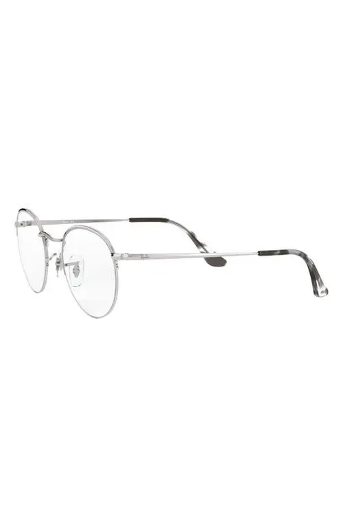 Ray-ban 51mm Round Optical Glasses - Silver