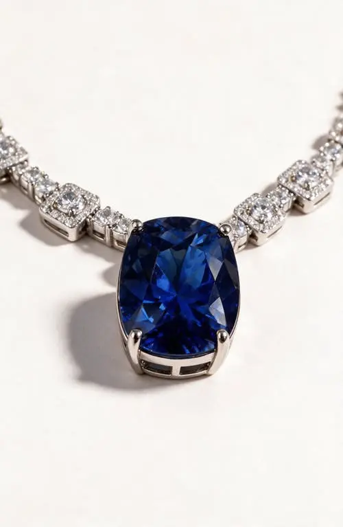MODENAIRE Crystal Pendant Necklace And Matching Drop Earring Set