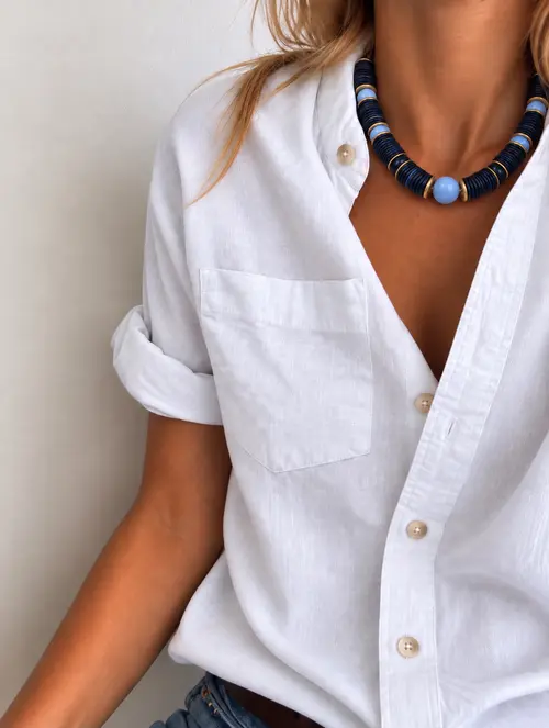 ERIN MCDERMOTT JEWELRY Navy Charleston Beaded Necklace