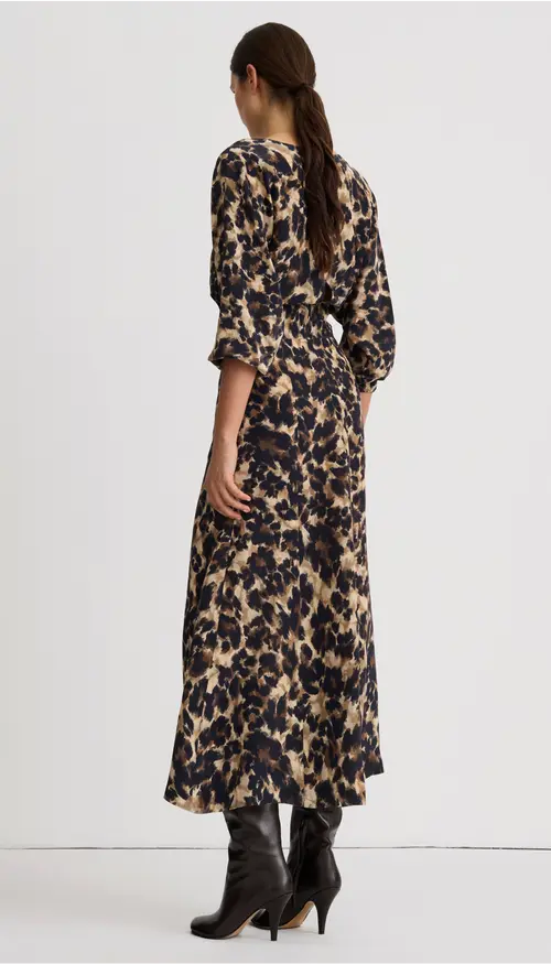 Smythe V-neck Flounce Hem Dress