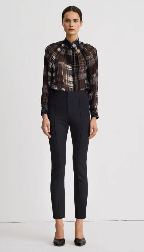 Smythe High Rise Pintuck Cig Pant