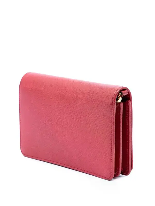 Prada 2013-2026 Saffiano Wallet On Chain Crossbody Bag - Red