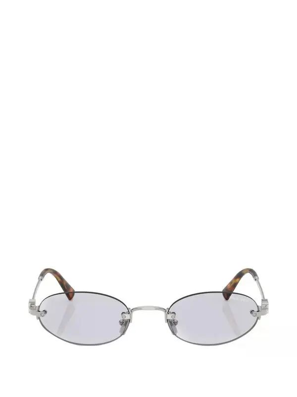 Miu Miu Rimless Oval-frame Sunglasses - Silver