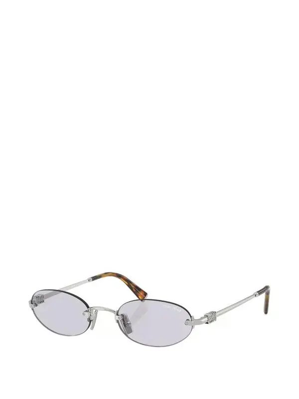 Miu Miu Rimless Oval-frame Sunglasses - Silver