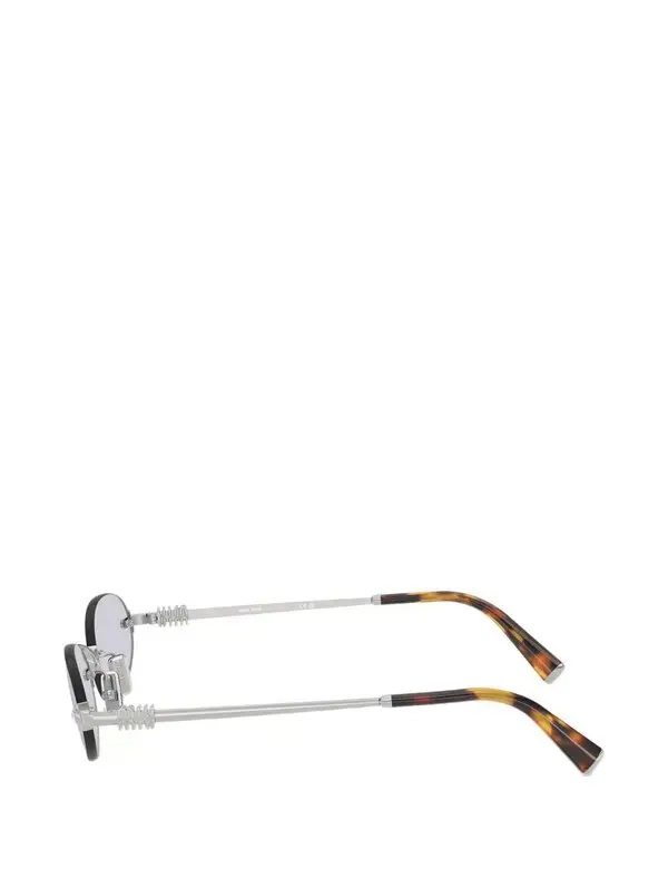 Miu Miu Rimless Oval-frame Sunglasses - Silver